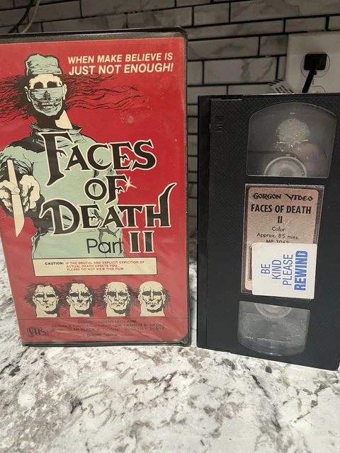 RARE VINTAGE 1981 Faces Of Death Ii Vhs Movie Tape Gorgon Video Real ...