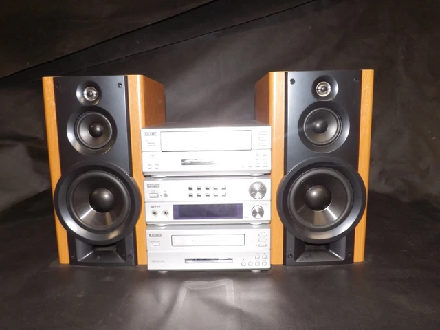 VINTAGE SANYO MINI component hifi system 3 cd changer cassette fm radio ...