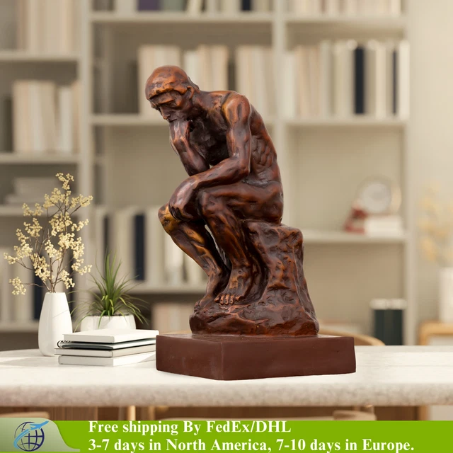 BRONZE THINKER STATUE Auguste Rodin The Thinker Man Sculpture Famous ...
