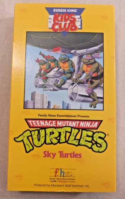TEENAGE MUTANT NINJA Turtles Sky Turtles VHS 1990 Burger King Kids Club ...
