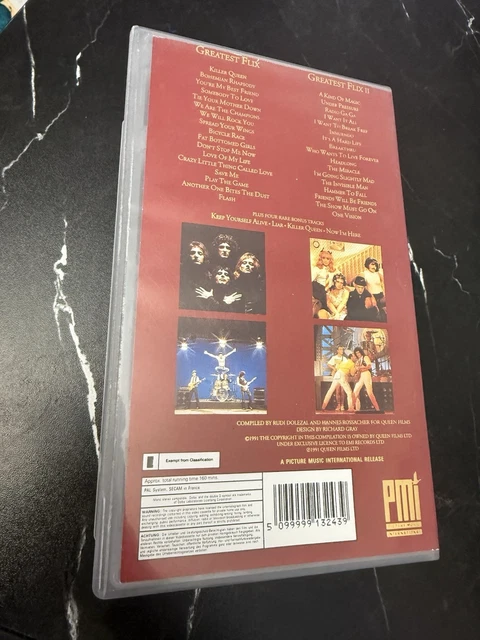 QUEEN - BOX Of Flix Double VHS Box Set - 2 x Greatest Hits/Flix 1 and 2 ...
