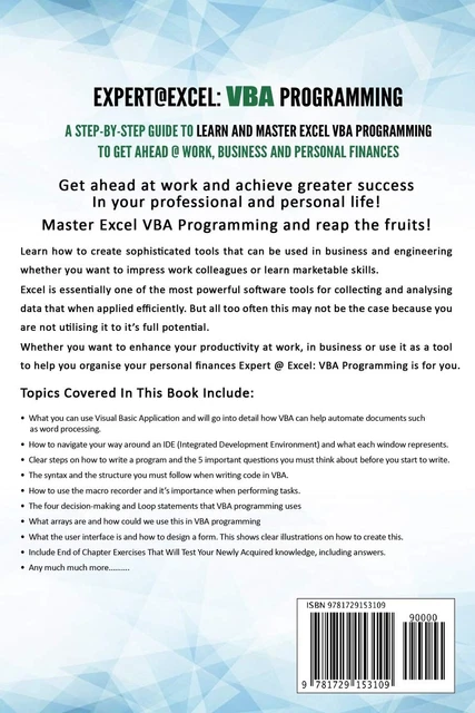 EXPERT @ EXCEL VBA Programming: A Step-By-Step Guide To Learn And Master Excel £24.91 - PicClick UK