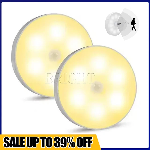 PIR MOTION SENSOR Night Lights USB Rechargeable LED Closet Stair Wall Light UK £3.22 - PicClick UK