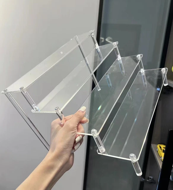 CLEAR ACRYLIC DISPLAY Stand Ladder Riser Holder Multi-Use Perfume ...