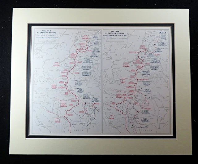 WW2 MAP RUSSIAN Military Operations 1944 Summer Offensive German ...