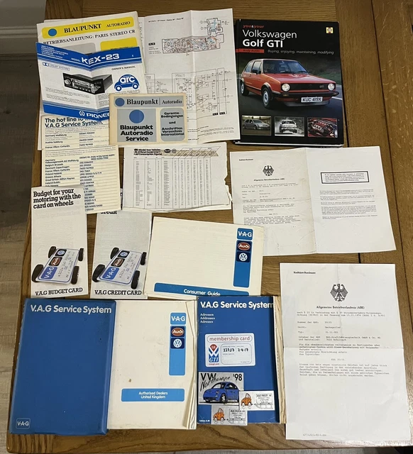 CLASSIC VW GOLF mk1 gti polo Handbook German Receipts V.a.g Service ...