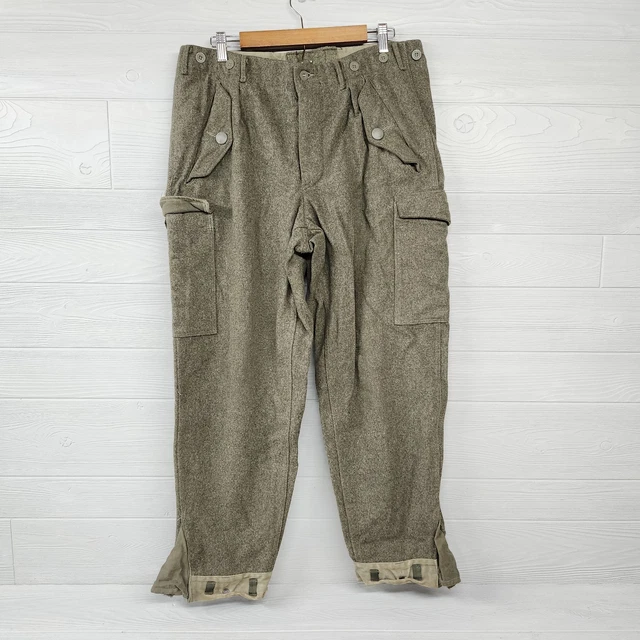 VINTAGE 40S SWEDISH WWII Army Pants WOOL Military cargo Pants C50 Size ...