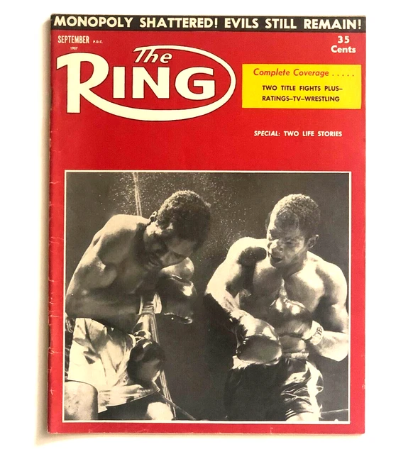 1957 THE RING Boxing Magazine Title Fights Alex Mitef Joe Brown Hogan ...