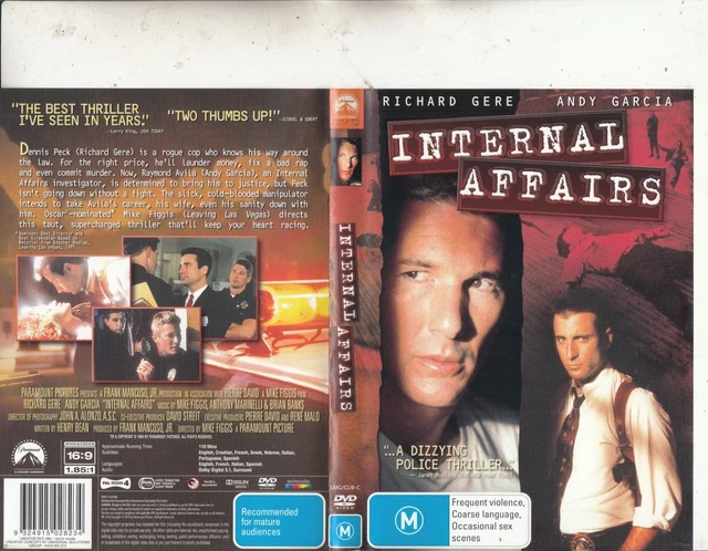 INTERNAL AFFAIRS-1990-[ RICHARD Gere]-Paramount Pictures-Movie PP-DVD EUR 18,43 - PicClick IT