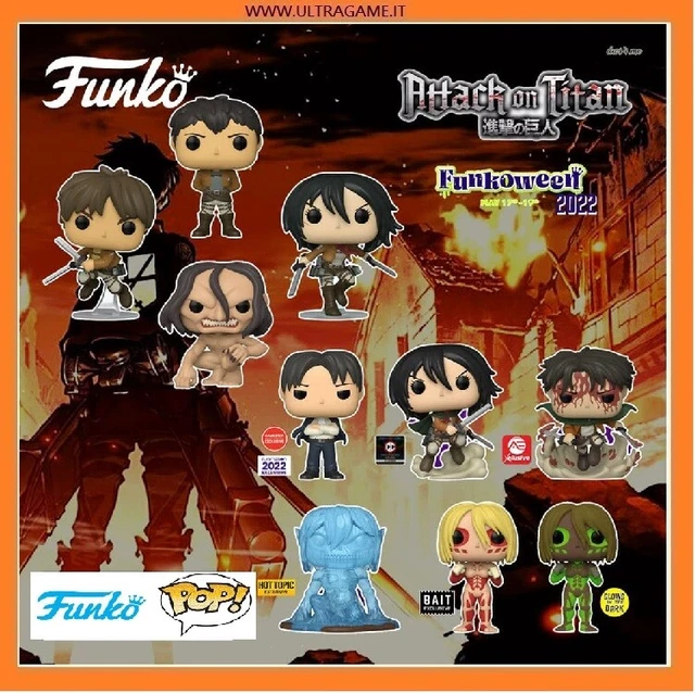 FUNKO POP ANIMATION Attack On Titan Levi Eren Mikasa Berthol Nuovi ...