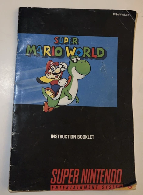 SUPER MARIO WORLD SNES Super Nintendo Instruction Booklet Manual Only ...