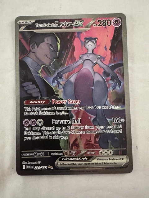 POKEMON TEAM ROCKET’S Mewtwo Ex 231/182 Destined Rivals - SIR $500.00 ...