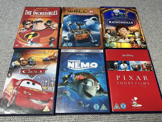 DISNEY PIXAR 6 DVD Bundle - Cars, Nemo, Wall-E, Incredibles ...