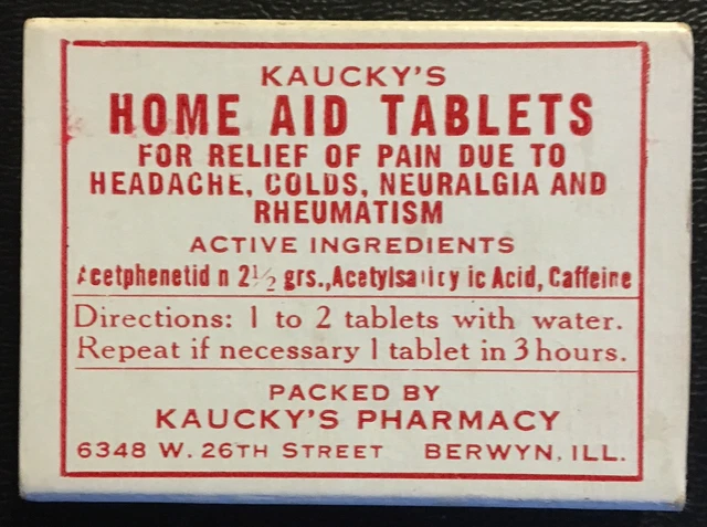 1920 ANTIQUE KAUCKY'S Home Aid Tablets Box - Berwyn, IL New Old Stock ...