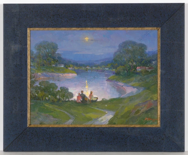 ANDREI POTAPENKO (NÉ en 1925), « Nuit au Dniepr », peinture à l'huile ...