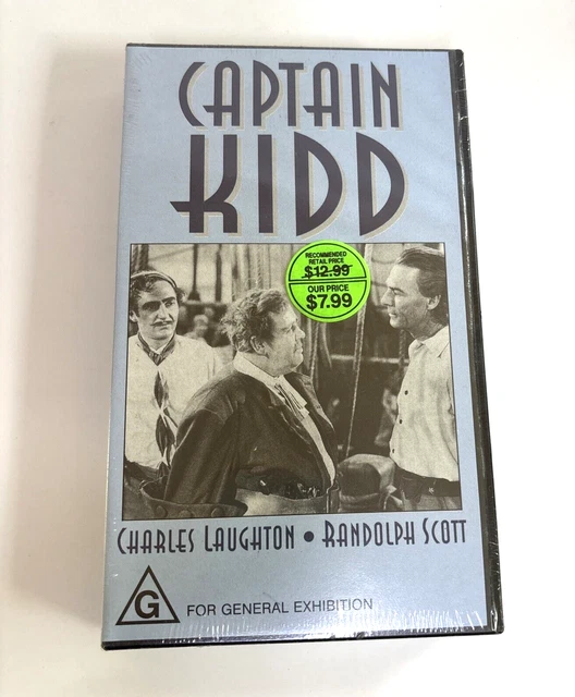 CAPTAIN KIDD, CLASSIC Randolph Scott & Charles Laughton VHS , New ...