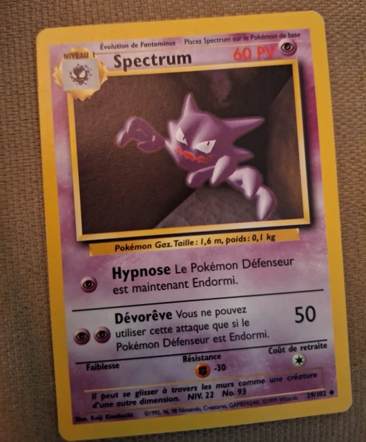 CARTE POKÉMON : Spectrum 29/102 Edition 1 Set de Base Wizards Française ...