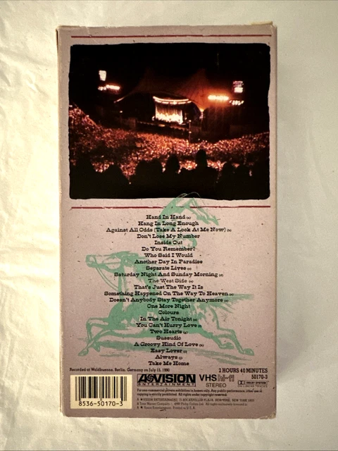 PHIL COLLINS: SERIOUSLY Live Concert Berlin VHS 1990 Genesis Tested ...