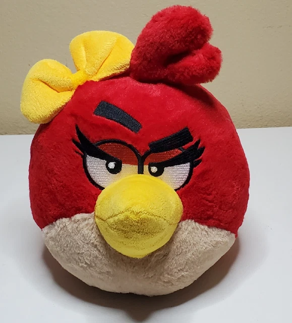 ANGRY BIRDS PLUSH Ruby Red Girl Bird Yellow Bow Commonwelth Stuffed 7 ...