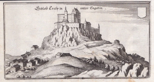 SCHLOSS TARASP SCUOL Graubünden Schweiz Switzerland Merian Kupferstich 1650 EUR 23,99 - PicClick DE