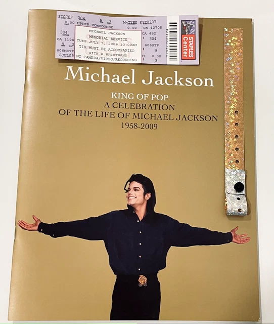 RARE MICHAEL JACKSON Memorial Package Funeral Program Ticket Wristband ...