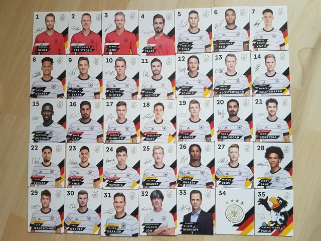 REWE DFB EM 2020 Fußball Sammelkarten Normal Satz Komplett alle 35 Karten EUR 7,99 - PicClick DE