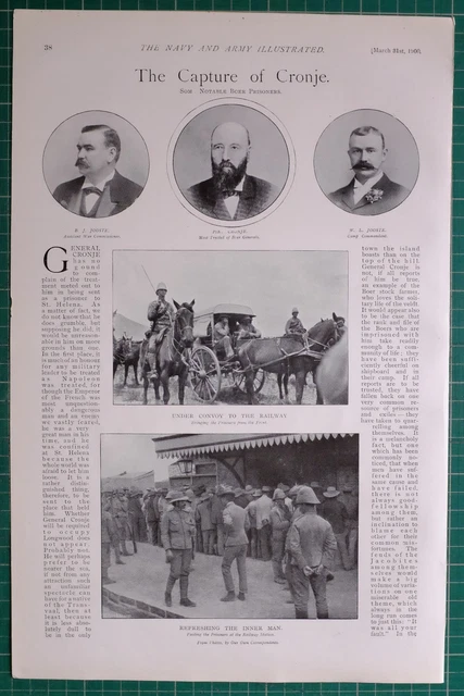 1900 GUERRE DES Boers Era Général Cronje Prisoners Camp À SIMON'S Town ...