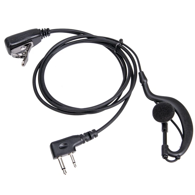 G SHAPE EARPIECE Headset PTT 2-pin F Plug For Icom ICV8 ICV82 ICV85 F21 ...