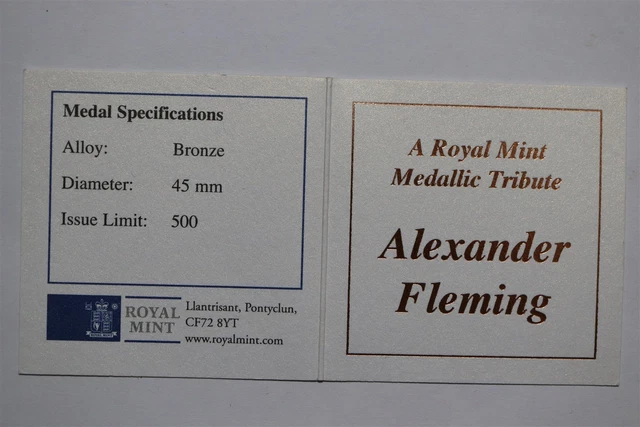 🧭 🇬🇧UK GB Royal Mint Tribute Alexander Flemming Only 500 Made Box+Coa... $104.73 - PicClick CA