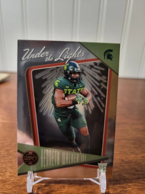 KENNETH WALKER UNDER the Lights insert chrome RC 2022 Panini Legacy MSU ...