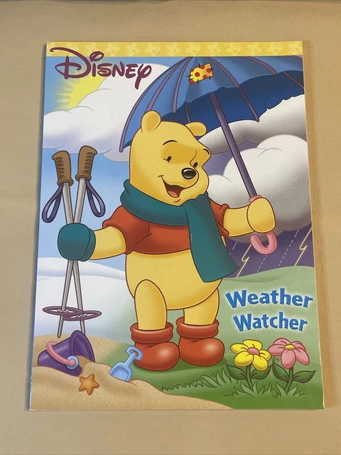 GOLDEN DISNEY WINNIE the Pooh Coloring Book Unused Rare Weather Watcher ...