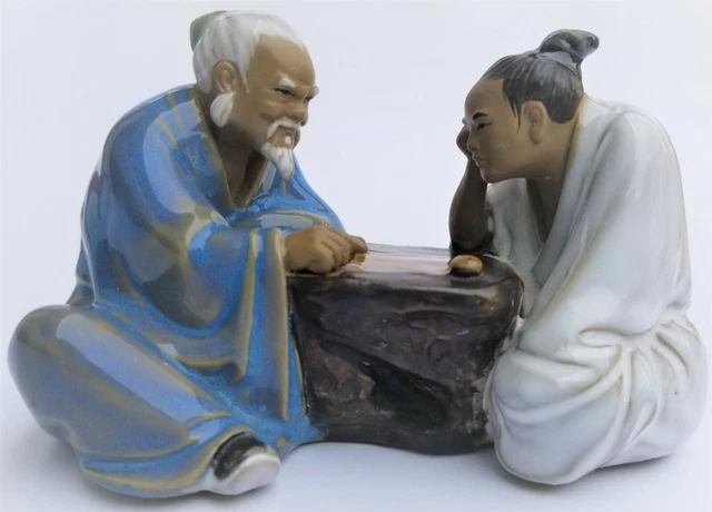 VINTAGE CHINESE MUD Men Shekwan Shiwan Mudware Oriental Asian Game ...