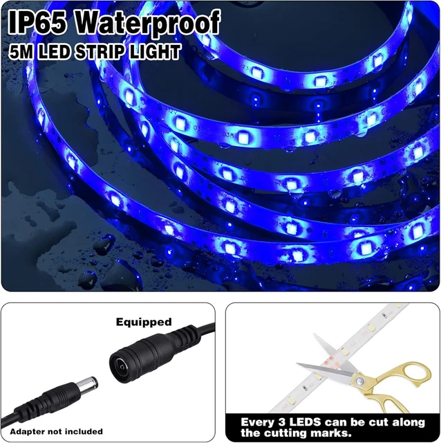 BLUE LED STRIP Light 16ft/5M 2835 SMD 300 LEDs No Plug/5M £13.95 ...