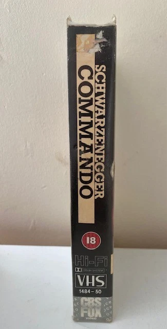 1985 COMMANDO SCHWARZENEGGER LARGE COVER CBS FOX VIDEO VHS ex rental ...