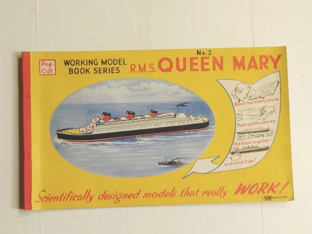 RARE 1950'S PRE-CUT Cardboard Working Models #2 R.M.S. Queen Mary ...