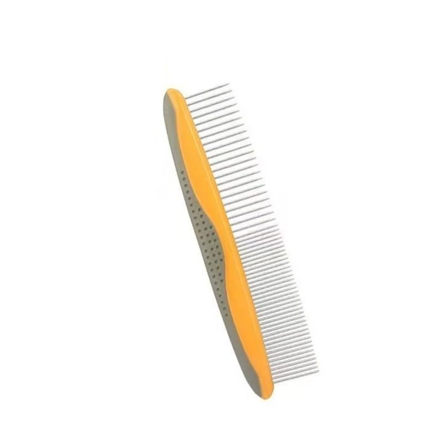 STAINLESS STEEL DOG Grooming Comb With Wide And Fine Tooth For Pet Hair ...