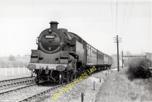 RAILWAY PHOTO BR STD TANK 80085 passenger train unknown location c1950 ...