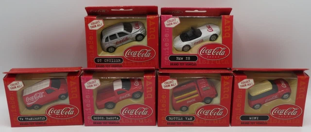 COMPLETE SET OF 6 Coca-Cola EDOR diecast cars 2002 1/64 scale VW ...