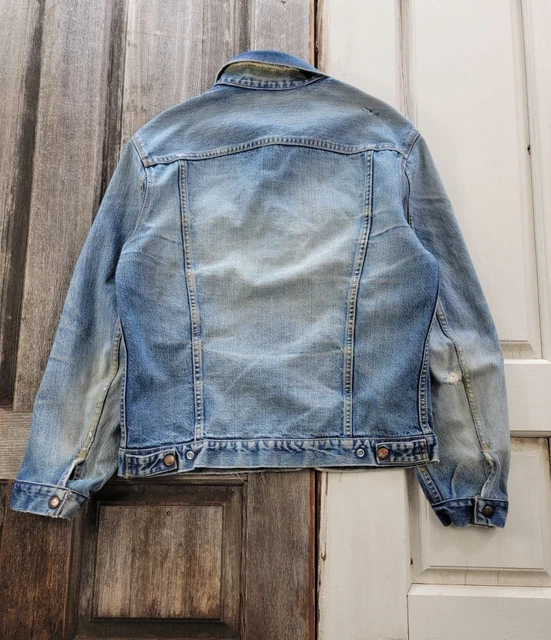VINTAGE 1970S GWG Denim Jacket Union Made In Canada M Faded Blue Snap ...