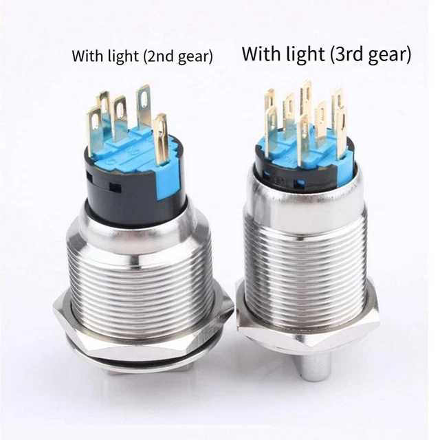 MARINE GRADE 19MM Latching Selector Rotary Switch 3 Positions 2NO2NC ...