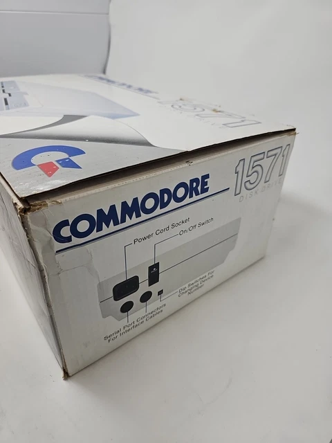 COMMODORE 1571 DISK Drive Complete In Box, Tested! C64, C128. See Pics ...