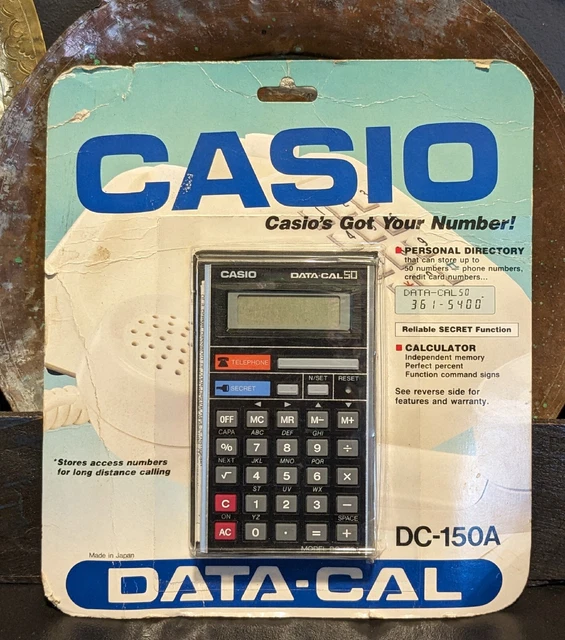 CASIO DC-150A DATA-CAL Calculator Personal Directory Numbers NOS NIP Sealed £19.64 - PicClick UK