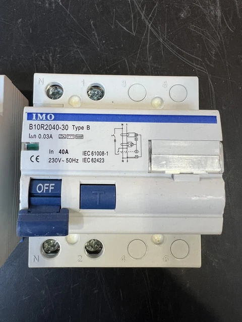TYPE B RCD circuit breaker - IMO 30ma / 40amp 2pole £40.00 - PicClick UK