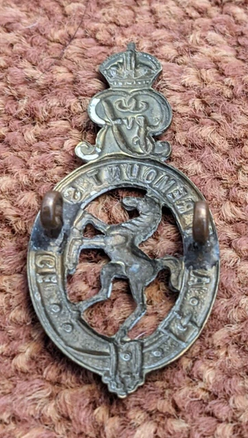 ARMY REMOUNT SERVICE Brass Cap Badge - GRV Kings Crown - 2 Lugs to Rear ...