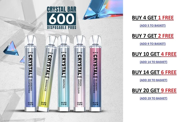 CRYSTAL BAR SKE Disposable Vape E-Cig Pod Kit Device 2ml 2% 20mg Nic ...