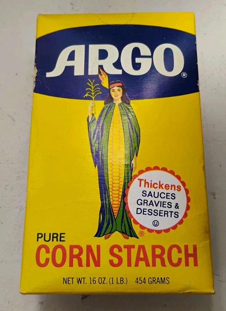 VINTAGE ARGO PURE Cornstarch Corn Maiden Box Native American 16 oz For ...