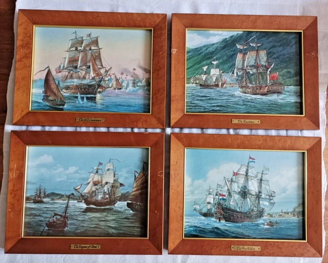 LOT DE 4 tableaux en porcelaine par Thomas Weslay Freeman - Voiliers ...