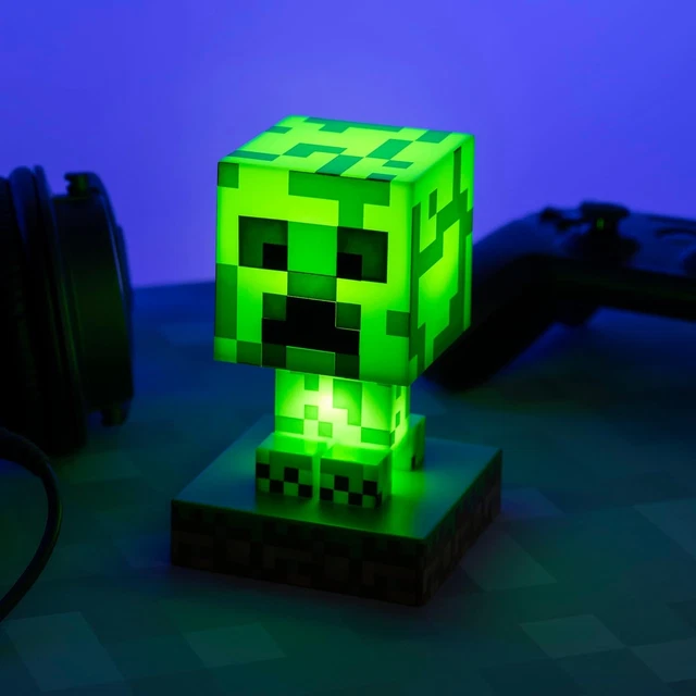 MINECRAFT CREEPER ICON Light Kids Green Pixel Lamp Bedroom Night Light ...