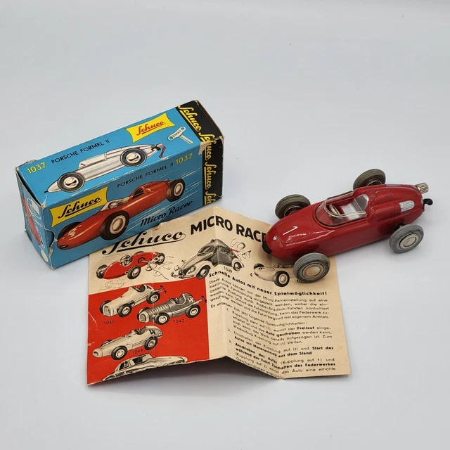 VINTAGE SCHUCO WIND Up Red Porsche Micro Racer #1037 Made In Western ...