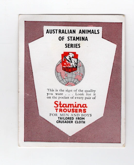 STAMINA - AUSTRALIAN Animals Series Title Card EUR 3,62 - PicClick FR